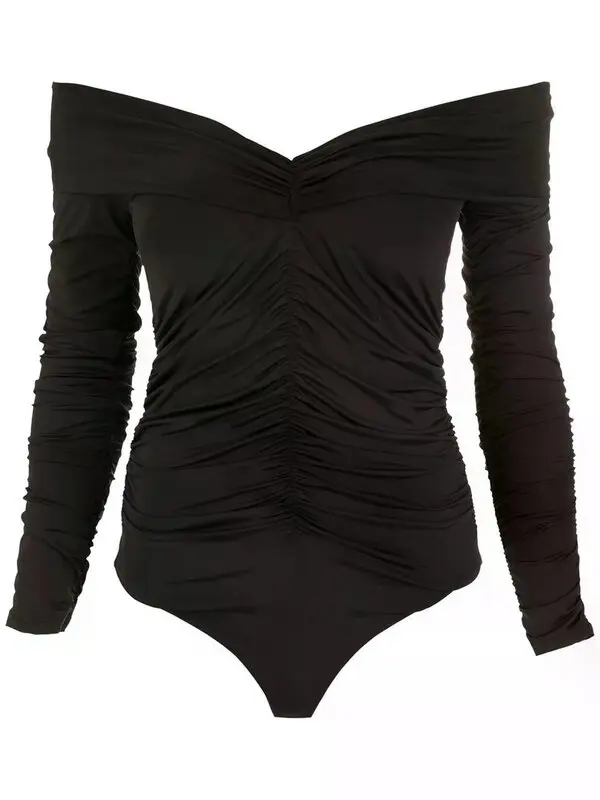 AMIR SLAMA Ruched Long-sleeves Bodysuit
