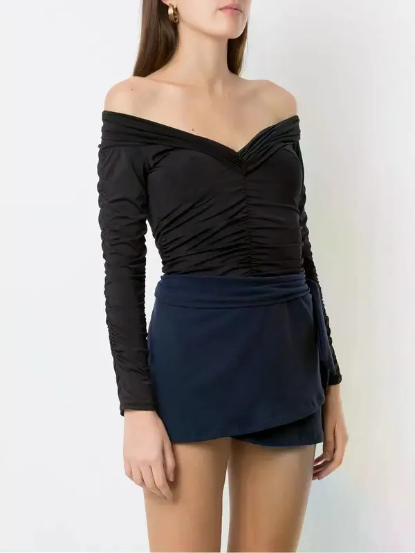 AMIR SLAMA Ruched Long-sleeves Bodysuit