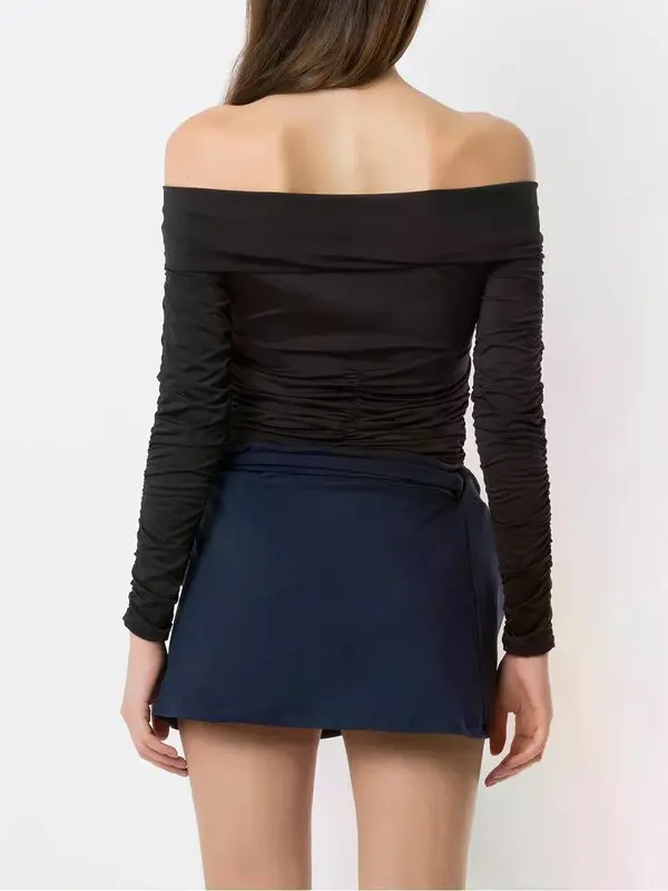 AMIR SLAMA Ruched Long-sleeves Bodysuit