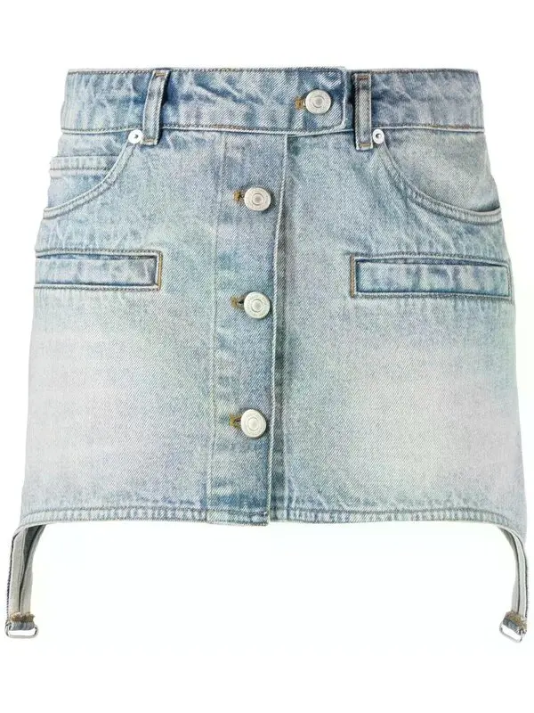 COURREGES Asymmetric Denim Miniskirt - Blue