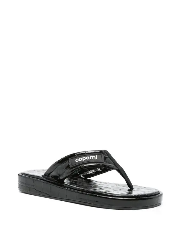 Coperni Crocodile-embossed Leather Flip Flops