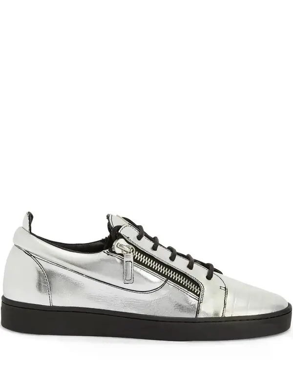GIUSEPPE ZANOTTI Frankie Double-zip Low-top Sneakers - Silver