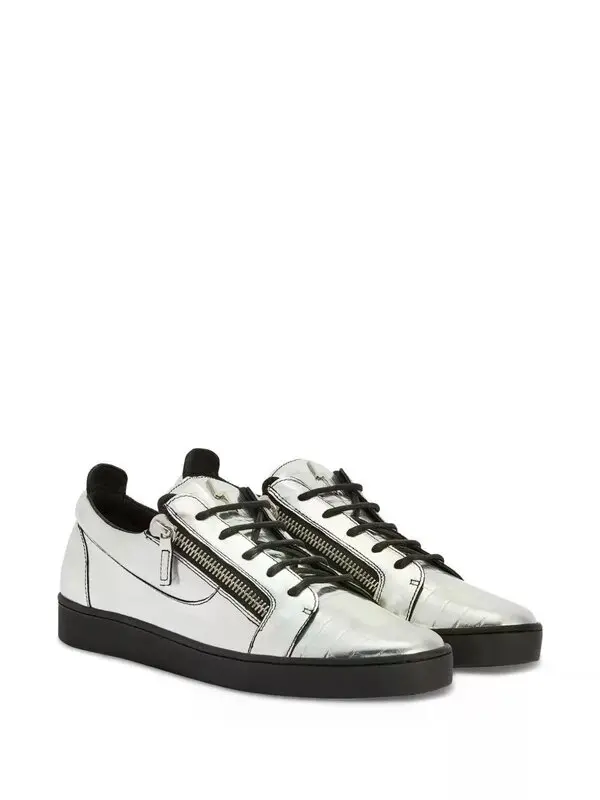 GIUSEPPE ZANOTTI Frankie Double-zip Low-top Sneakers - Silver