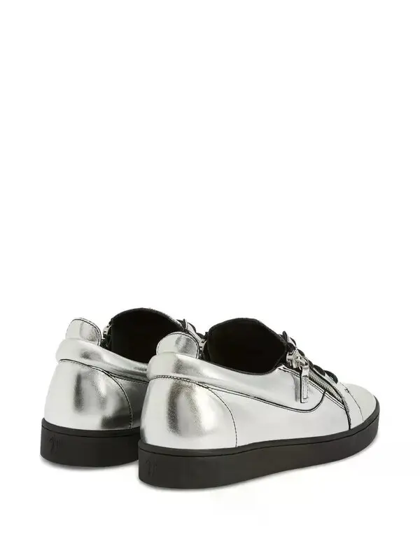 GIUSEPPE ZANOTTI Frankie Double-zip Low-top Sneakers - Silver