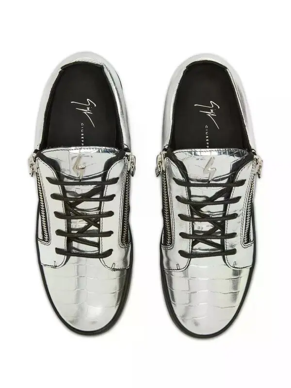 GIUSEPPE ZANOTTI Frankie Double-zip Low-top Sneakers - Silver
