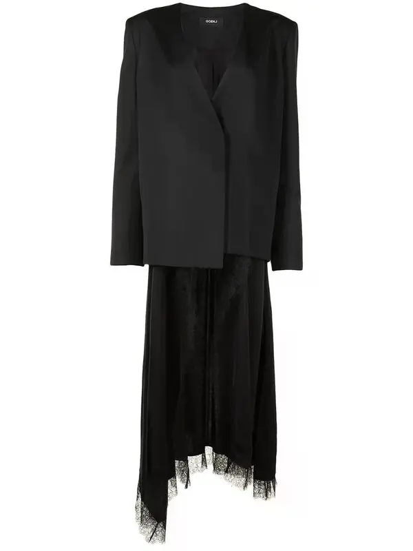 Goen.j Silk-wool Blend Wrap Blazer