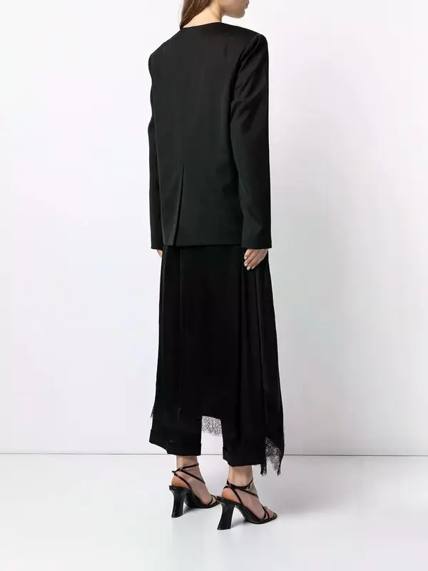 Goen.j Silk-wool Blend Wrap Blazer