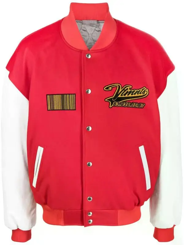VTMNTS Embroidered Logo Bomber Jacket - Red