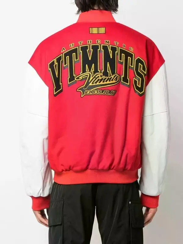VTMNTS Embroidered Logo Bomber Jacket - Red