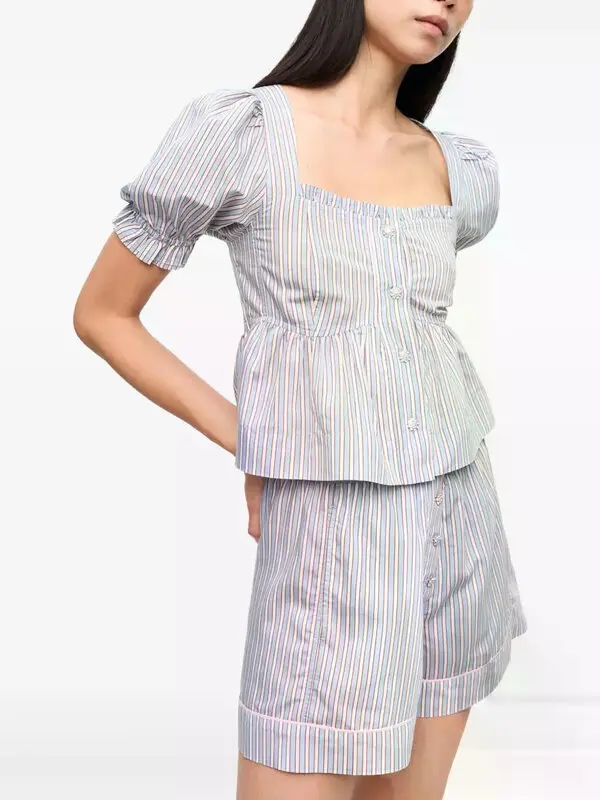 GANNI Striped Blouse
