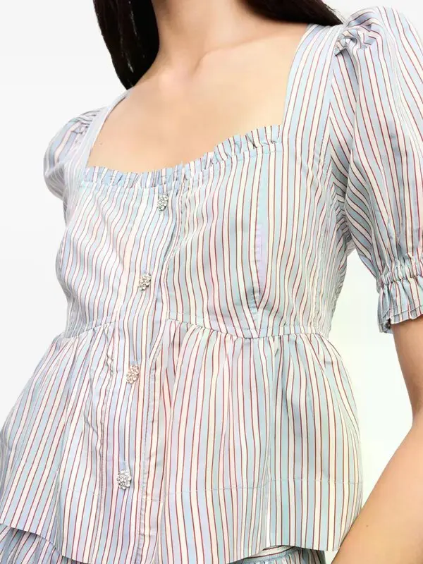 GANNI Striped Blouse