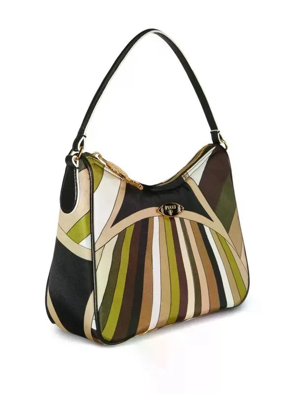 Emilio Pucci Printed Nylon Shoulder Bag With Leather Trimmings