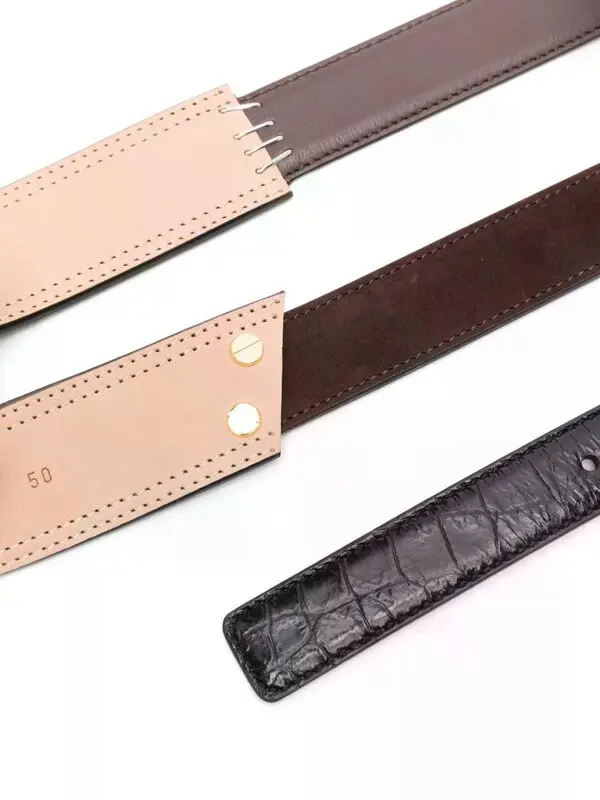 Moschino Panelled Leather Belt With Ardillon Buckle