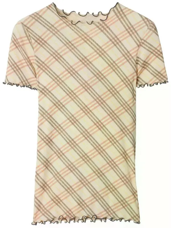 Burberry Check Pattern T-shirt - Neutrals