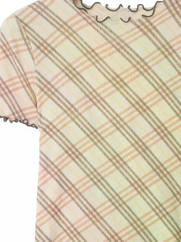 Burberry Check Pattern T-shirt - Neutrals