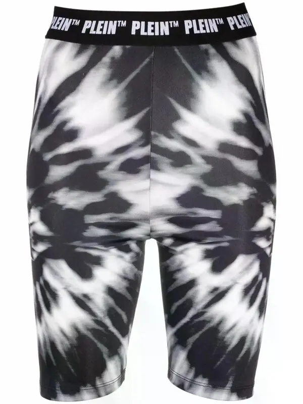 Philipp Plein Tie-dye Print Cycling Shorts - Black