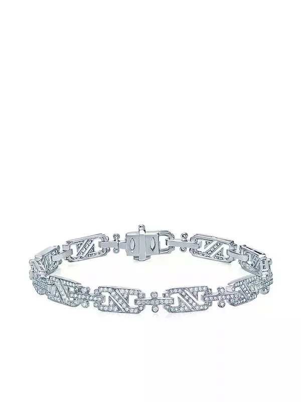 Kwiat 18kt White Gold Diamond Splendor Rectangular Link Bracelet - Silver