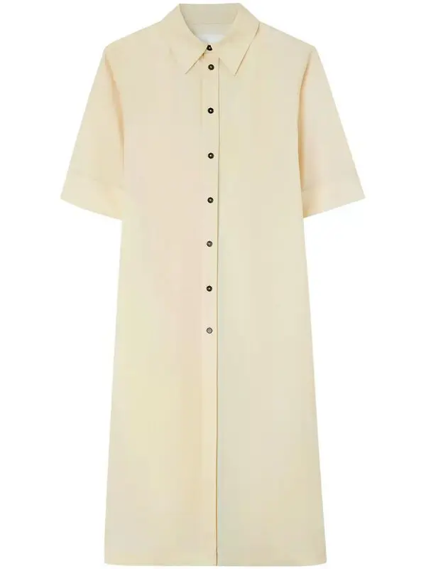 JIL SANDER Wool Gabardine Long Shirt