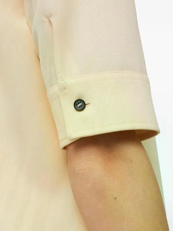 JIL SANDER Wool Gabardine Long Shirt