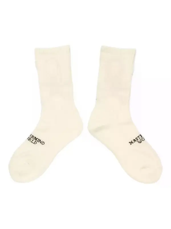MASTERMIND WORLD Skull-intarsia Socks - Neutrals