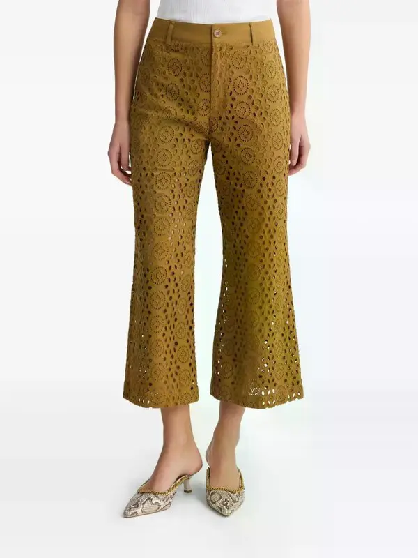 Liu Jo Cropped Embroidered Trousers