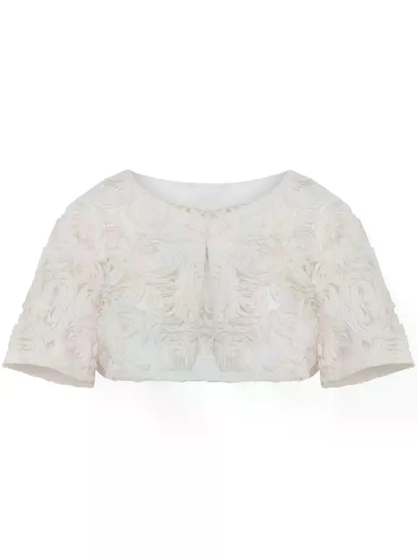 UNREAL FUR Rose Appliqué Cropped Jacket