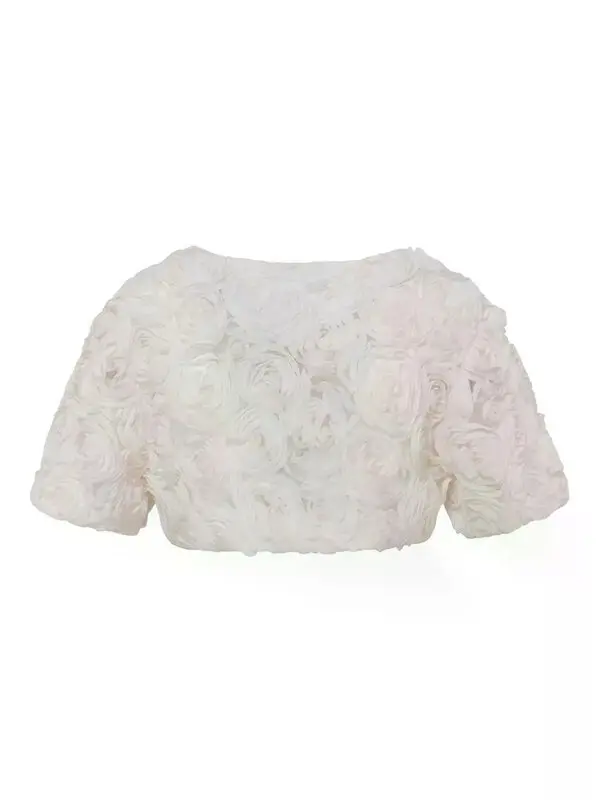 UNREAL FUR Rose Appliqué Cropped Jacket