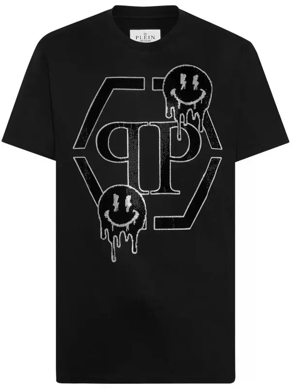 Philipp Plein Smile Rhinestone-embellished T-shirt - Black