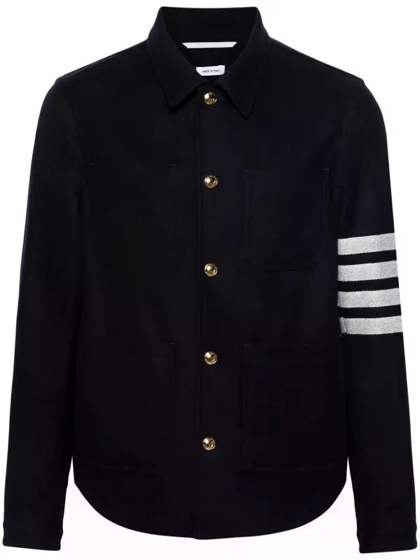 Thom Browne 4-bar Felted Shirt Jacket