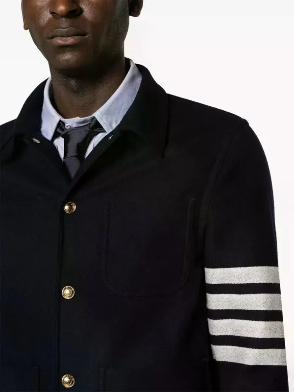 Thom Browne 4-bar Felted Shirt Jacket