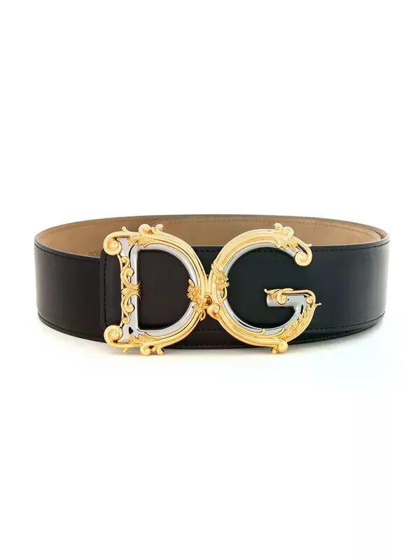 Dolce & Gabbana Dg Baroque Leather Belt - Black