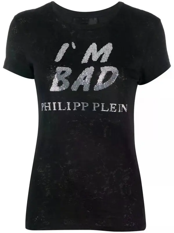 Philipp Plein Logo-print Sequin T-shirt - Black