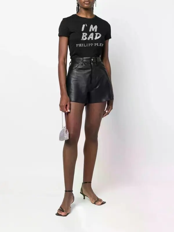 Philipp Plein Logo-print Sequin T-shirt - Black