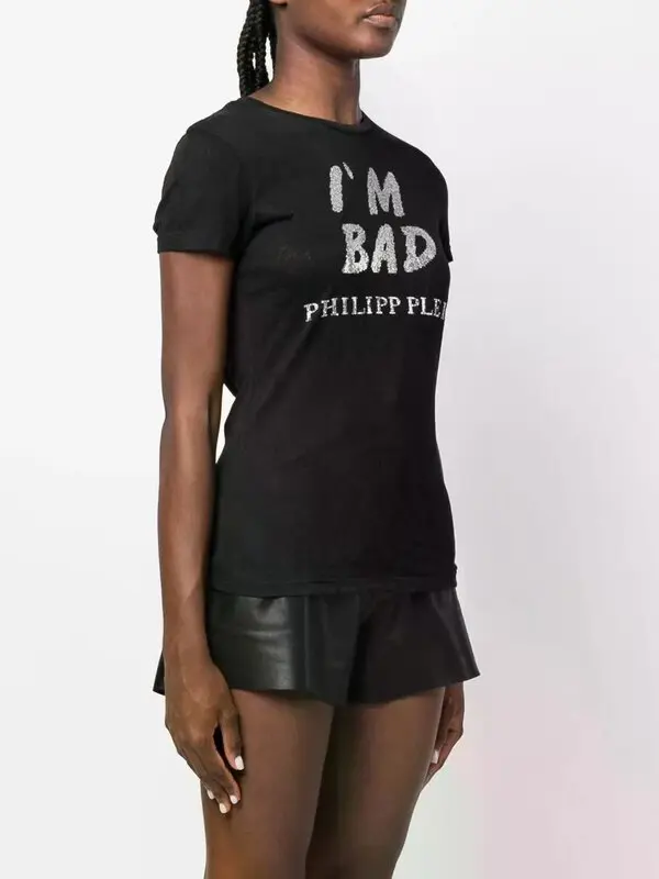 Philipp Plein Logo-print Sequin T-shirt - Black