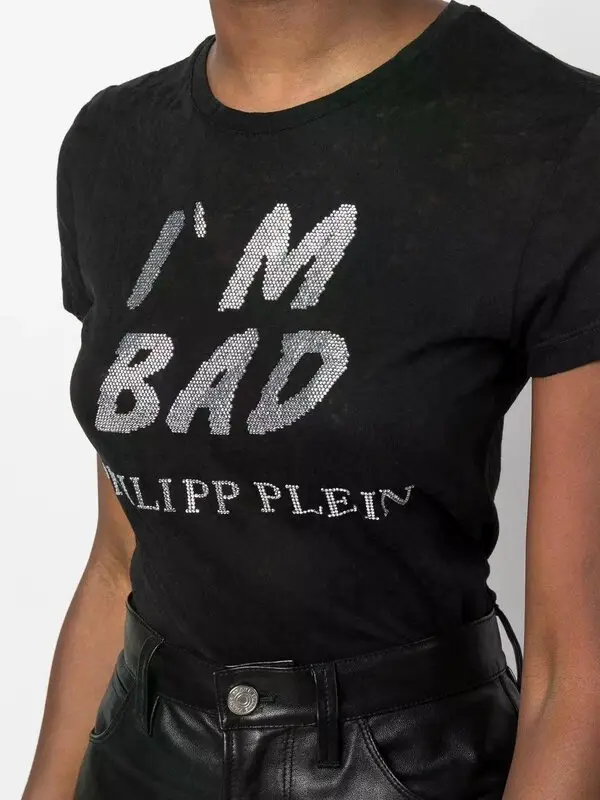 Philipp Plein Logo-print Sequin T-shirt - Black