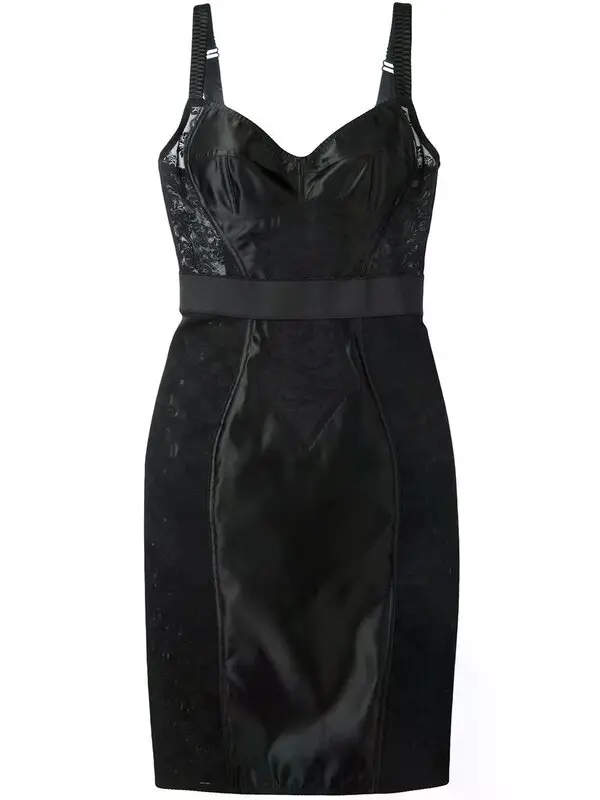 Dolce & Gabbana Floral-lace Corset Dress - Black