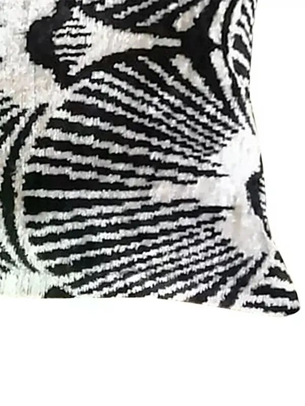 LES-OTTOMANS Jacquard Silk Velvet-blend Cushion - Black