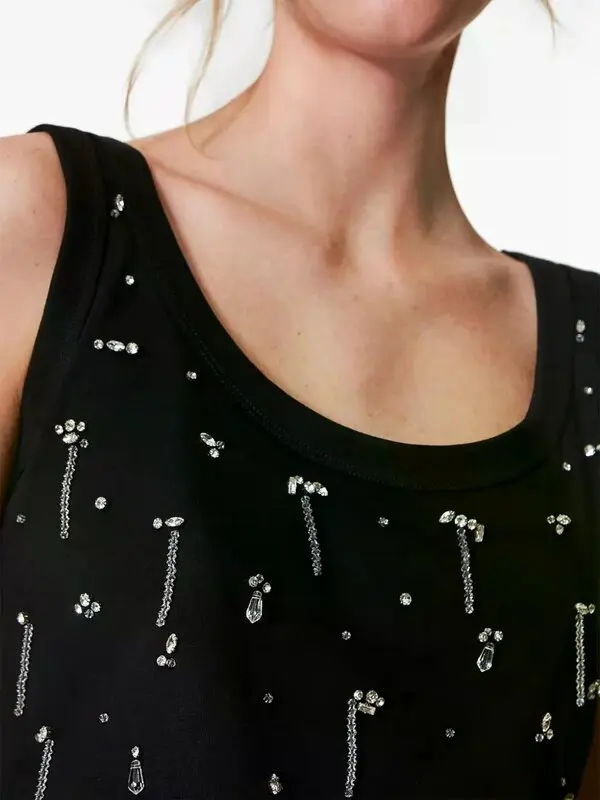 TWINSET Crystal-embellished Cropped Top