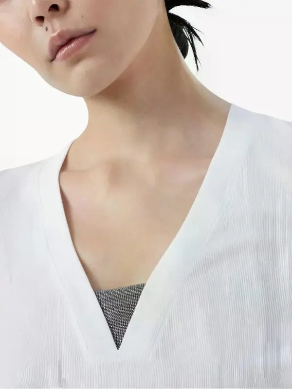 Brunello Cucinelli V-neck Long-sleeve Top