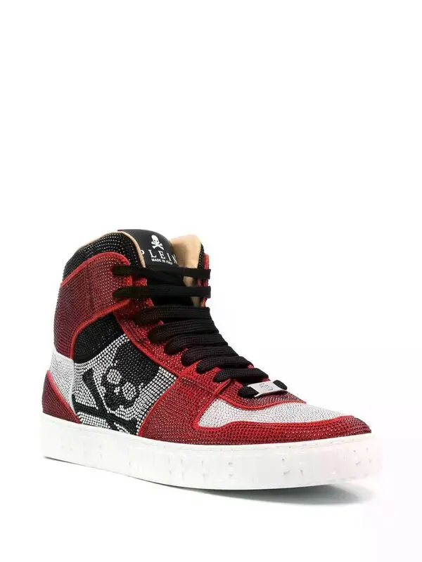 Philipp Plein Embellished Crystal High-top Sneakers - Black