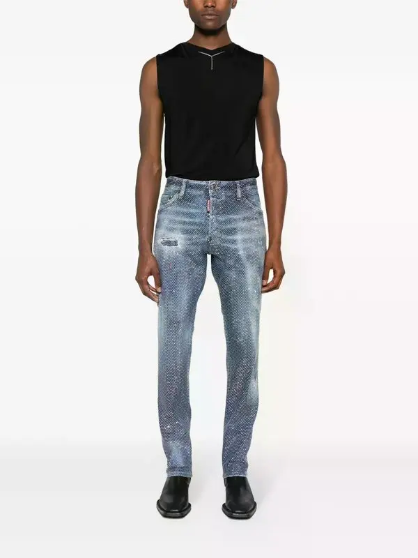 Dsquared2 Cool Guy Studded Mid-rise Slim Jeans