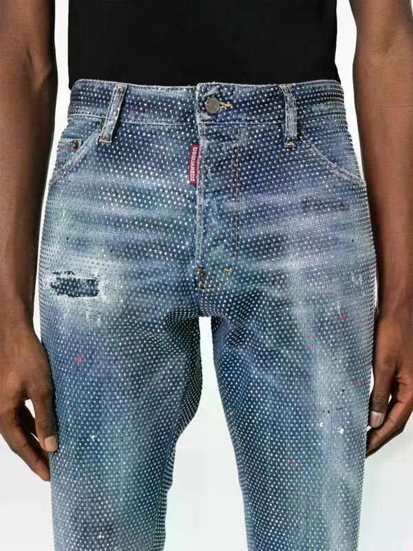 Dsquared2 Cool Guy Studded Mid-rise Slim Jeans