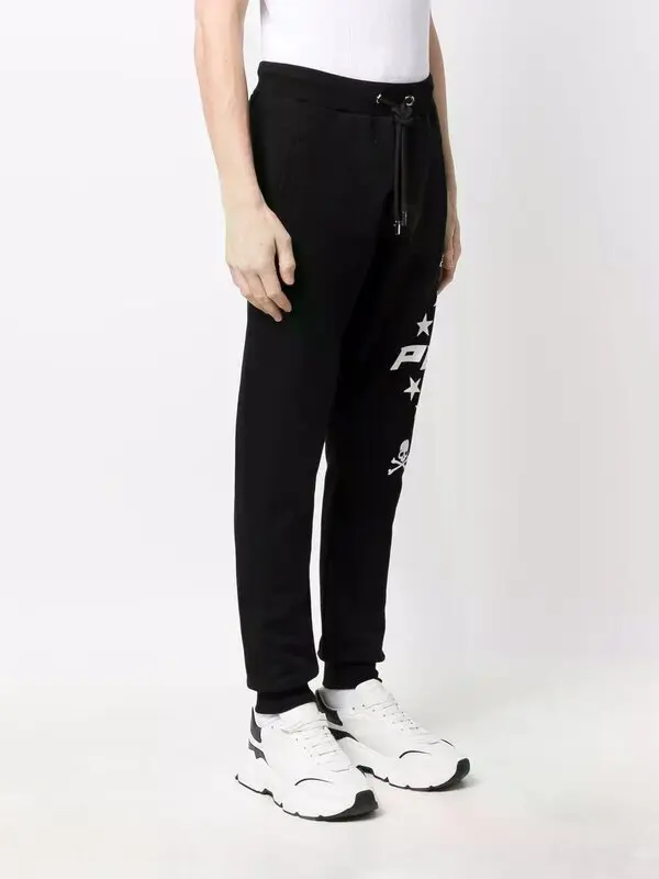 Philipp Plein Logo Drawstring Track Pants - Black