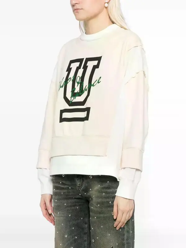 Undercover Contrast Panel Cotton Sweatshirt - White