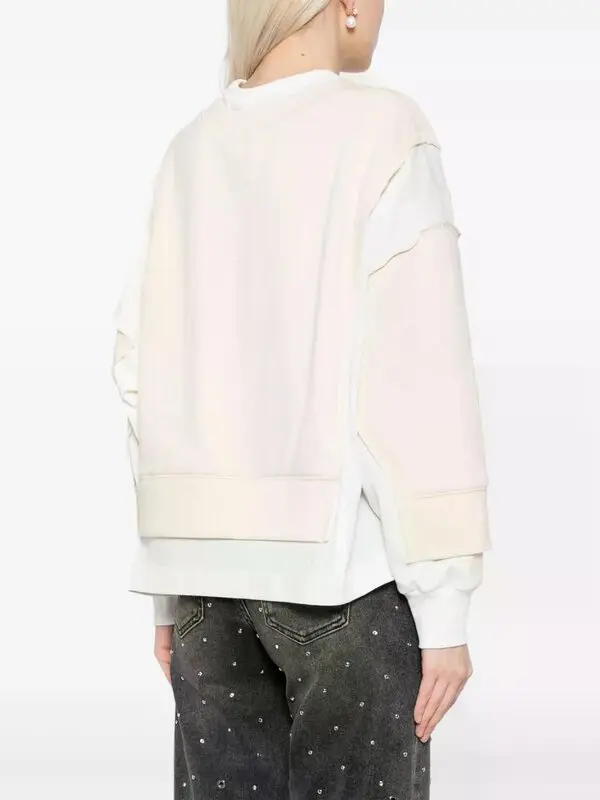 Undercover Contrast Panel Cotton Sweatshirt - White