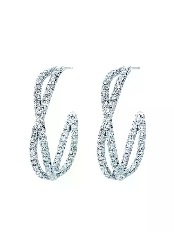 Kwiat 18kt White Gold Diamond Fidelity Petite Hoop Earrings - Silver