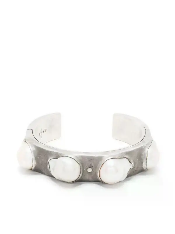 PARTS OF FOUR Sistema Pearl-inset Bracelet - Silver