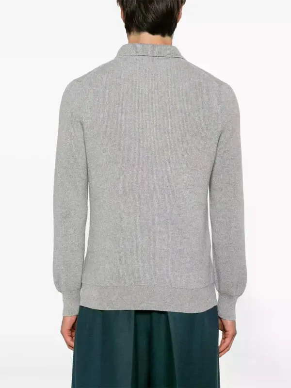D4.0 Fine-ribbed Polo Shirt - Grey