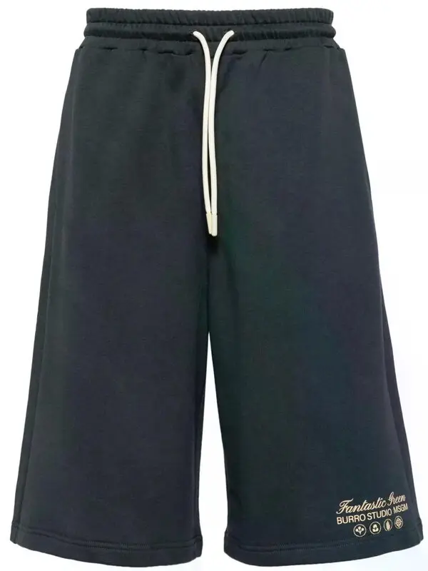 MSGM Printed Cotton Track Shorts