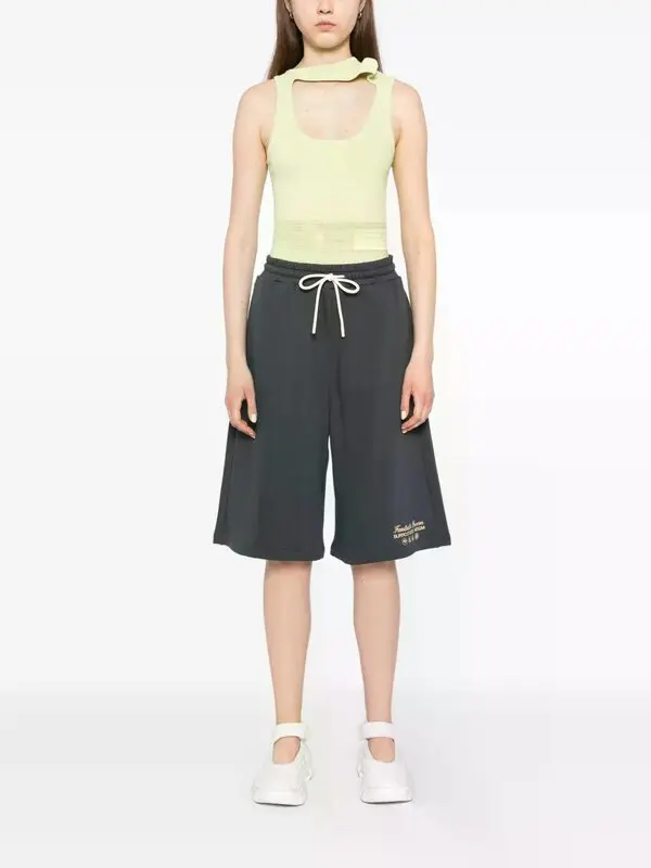 MSGM Printed Cotton Track Shorts